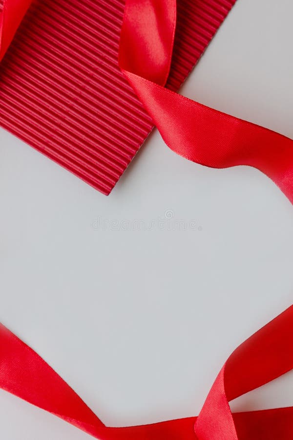 Red Paper Card with Red Ribbon Stock Image - Image of paper, saint ...