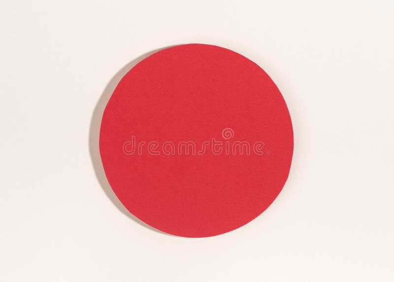 Red Paper Circle with Shadow on White Background. Stock Photo - Image ...