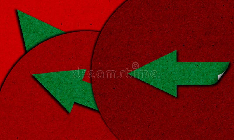 Red Paper Circles with Arrows Stock Photo - Image of advertising ...