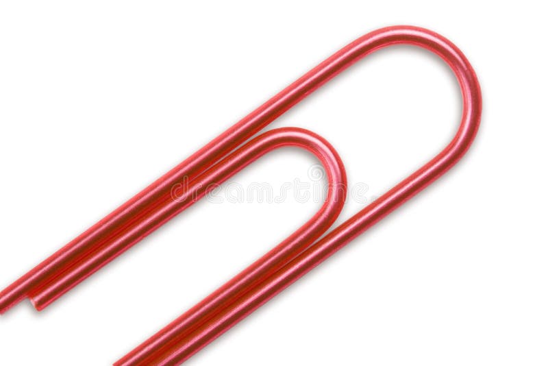 Red paper clip macro stock photo. Image of shiny, attached - 7976878