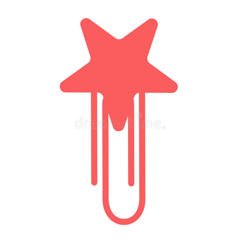 Red Paper Clip with a Star. Vector Illustration Stock Illustration ...