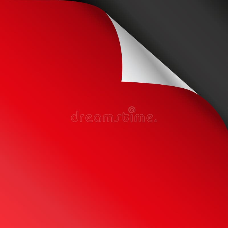 Red Paper Corners on a Black Background. Vector Illustration Stock ...