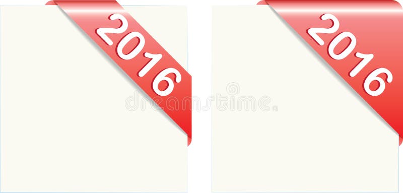 Red Paper Corners with Text 2016 Stock Vector - Illustration of space ...