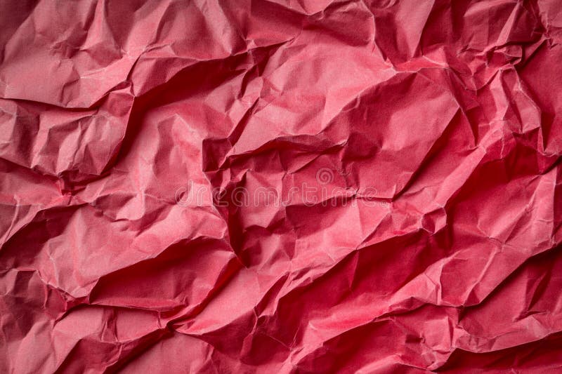 Red Crumpled Paper Texture on Flat Surface. AI Image Stock Photo ...