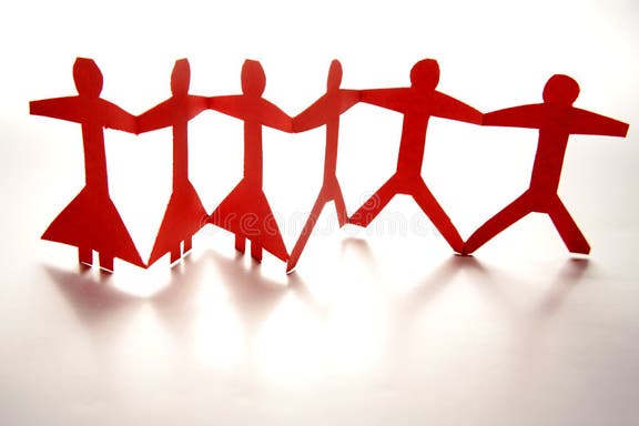 Red paper dolls stock image. Image of cutouts, girls, doll - 6484287