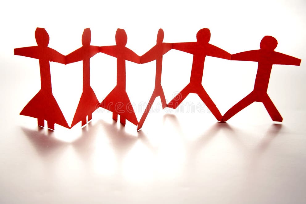 Red paper dolls stock image. Image of cutouts, girls, doll - 6484287