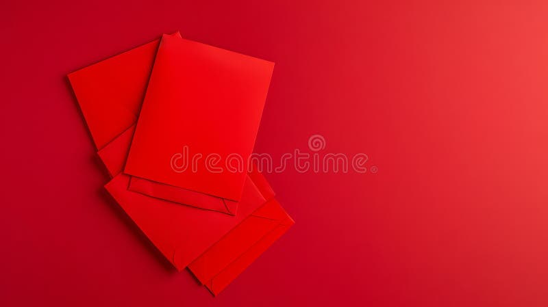A Red Paper Folded into a Triangle on a Wall Stock Image - Image of ...