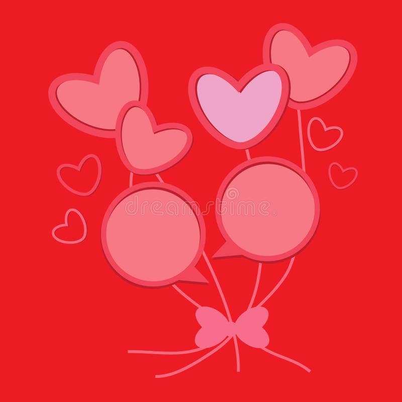 Red Paper Heart Card Template Stock Illustration - Illustration of ...