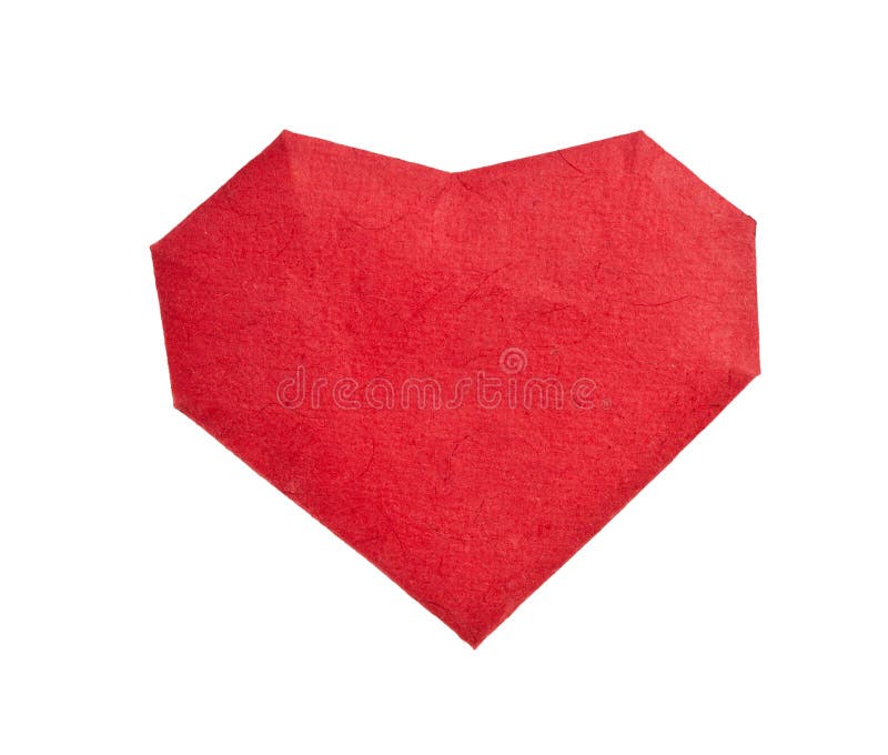 Red paper heart isolated stock image. Image of white - 29203897