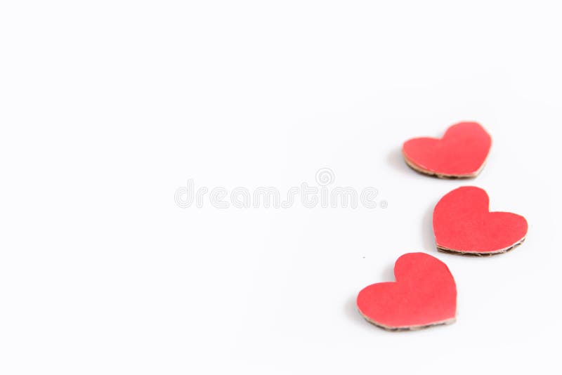 Red Paper Heart Shape Isolated on White with Copy Space Stock Image ...