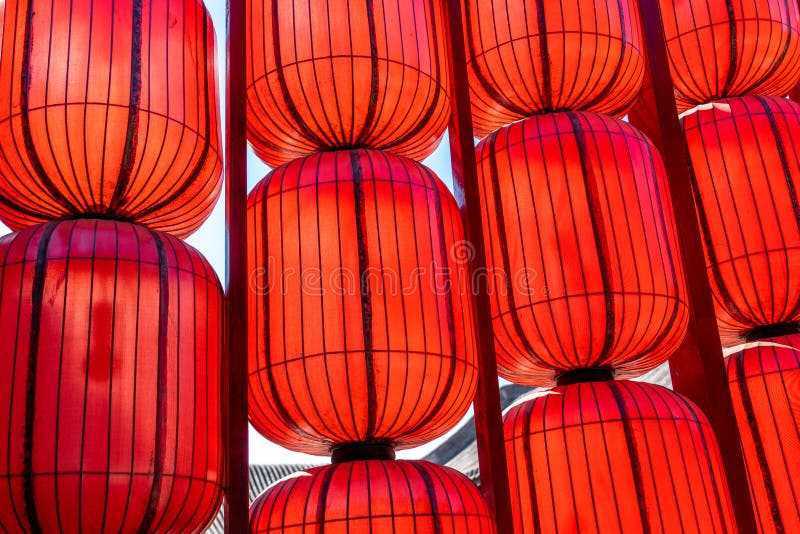 Red Paper Lanterns from China`s Past Stock Photo - Image of goodlooking ...