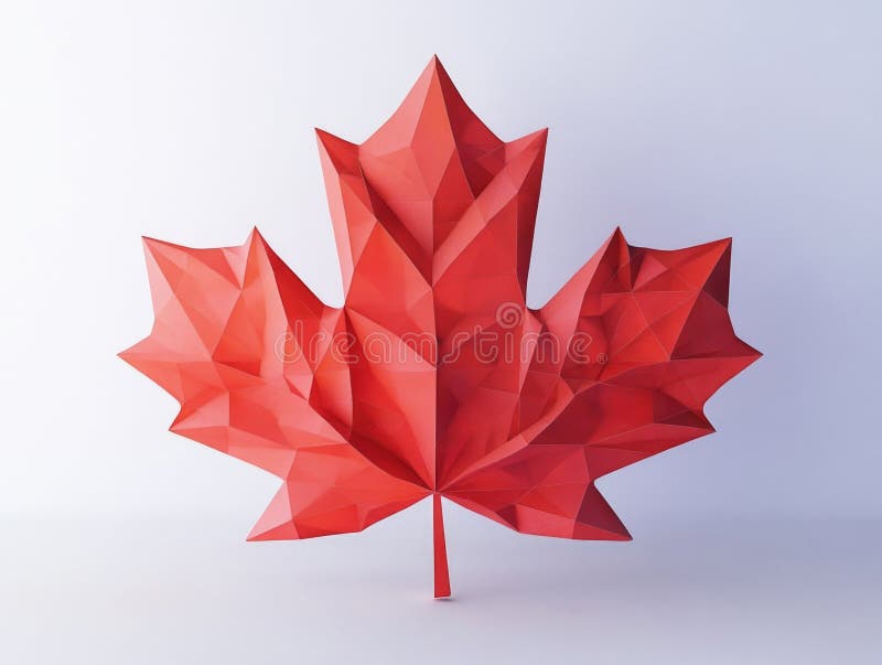 A Red Paper Leaf with a Triangular Shape Stock Photo - Image of ...