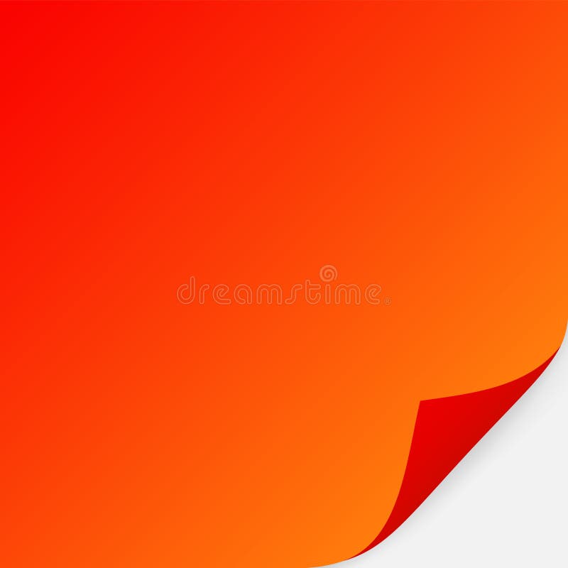 Red Paper Note with Curled Corner. Realistic Template Stock Vector ...