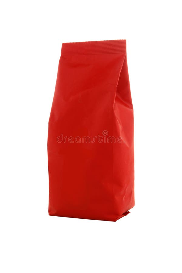 Red Paper Package of Coffee Stock Image - Image of beverage, package ...