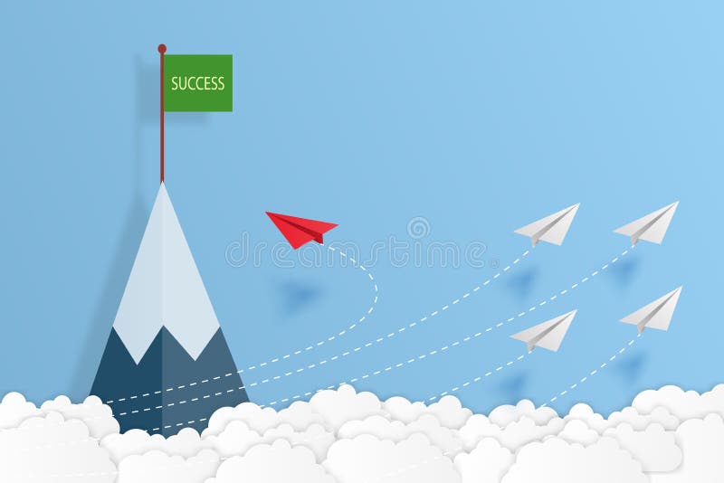 Red Paper Plane Changing Direction New Idea, Creative Solution, Trend ...