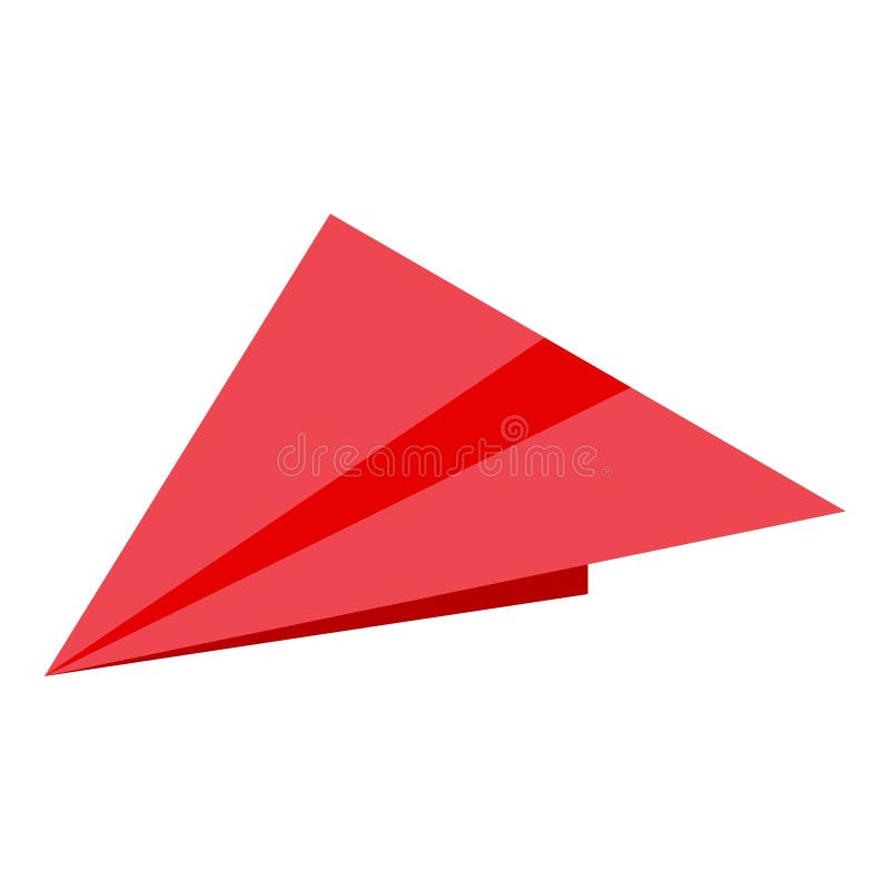 Red Paper Plane Flying Delivering Message Stock Vector - Illustration ...