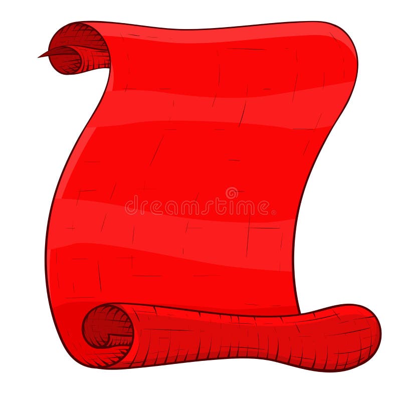 Red paper scroll. Sketch stock vector. Illustration of character ...