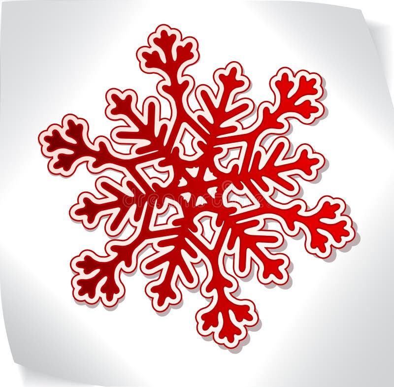 Red Paper Snowflake Over Sticker Stock Illustrations – 5 Red Paper ...