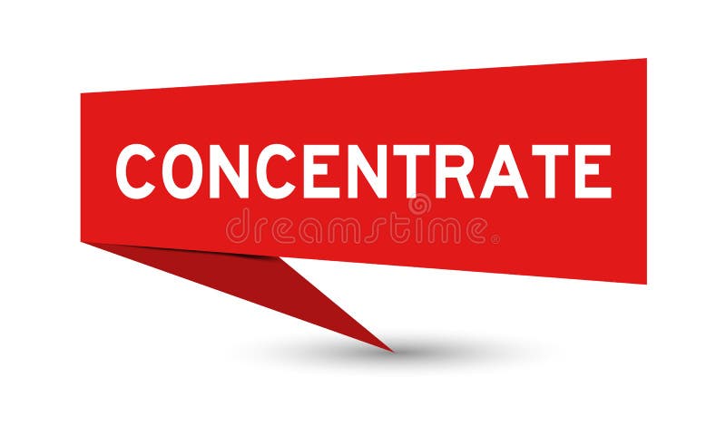 Red Speech Banner with Word Concentrate on White Background Stock ...