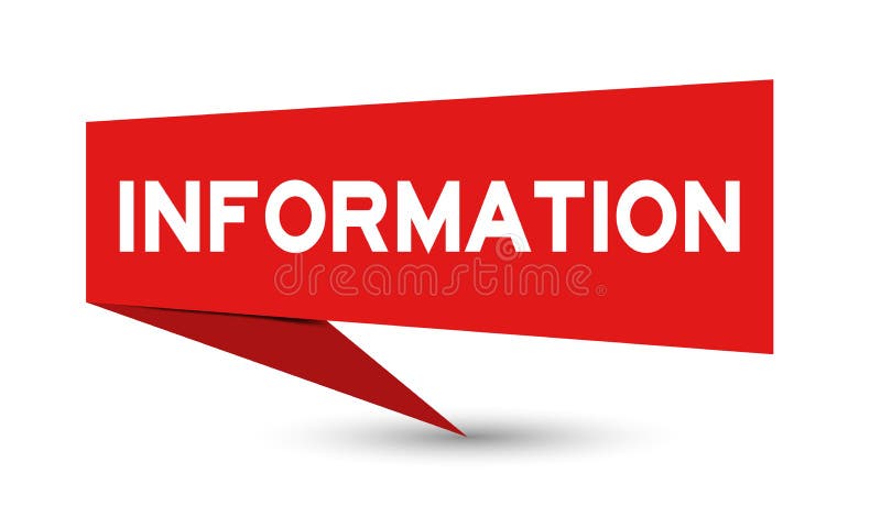 Red Speech Banner with Word Information on White Background Vector ...
