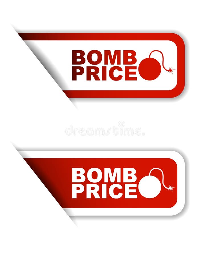 Red Paper Sticker Bomb Price Two Variant Stock Illustration ...