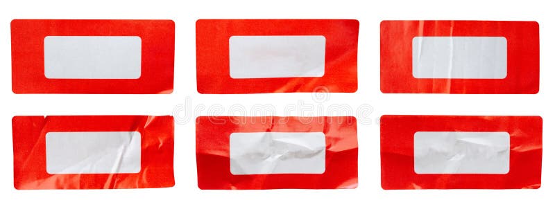 Red Paper Sticker Label Set Isolated on White Background Stock Photo ...
