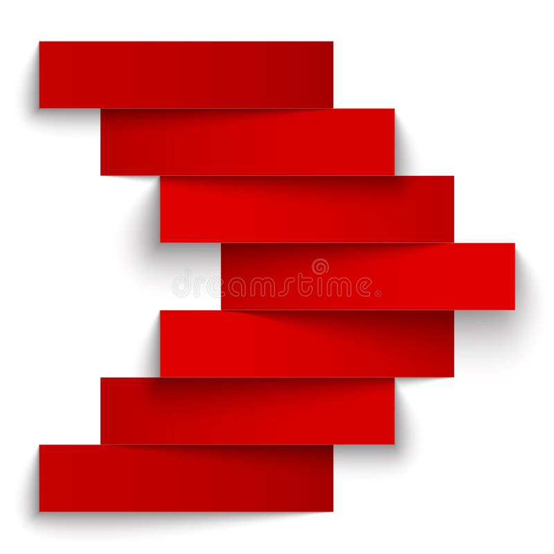 Red Paper Stripe Banners Arrow White Background Stock Illustrations – 4 ...