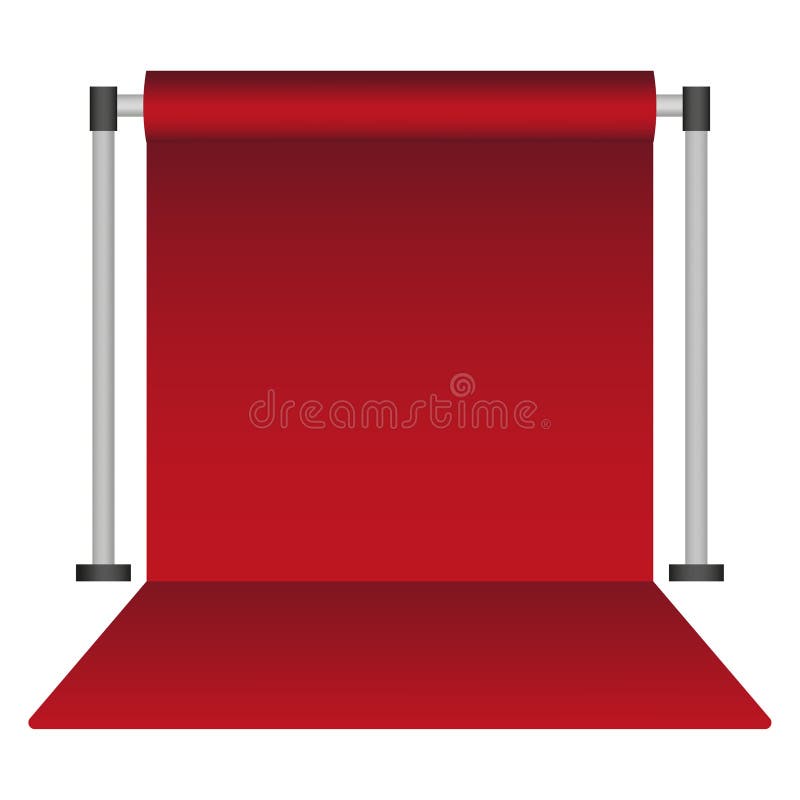 Red Paper Studio Backdrop. Canvas Studio in Realistic Style. Vector ...