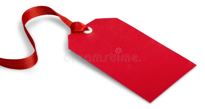 Red Paper Tag on White Background Stock Photo - Image of retail, paper ...