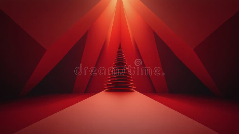 Red Paper Tree Design on a Solid Red Background Ideal for Festive ...