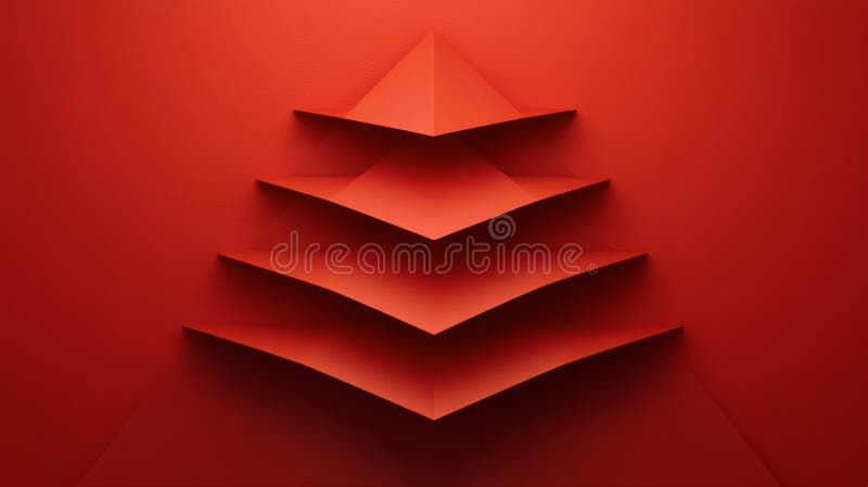 Red Paper Tree Design on a Solid Red Background Ideal for Festive ...