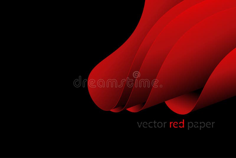 Red Paper Vector Design on a Black Stock Vector - Illustration of ...