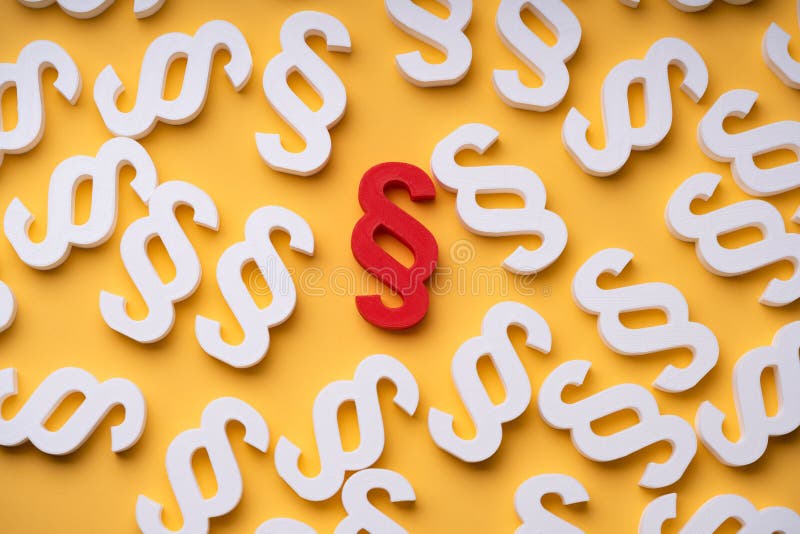 Red Paragraph Sign Surrounded with White Paragraph Sign Stock Photo ...