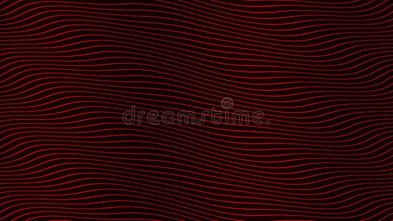 Red Parallel Wave Lines Slow Flowing Animation on Black Background ...