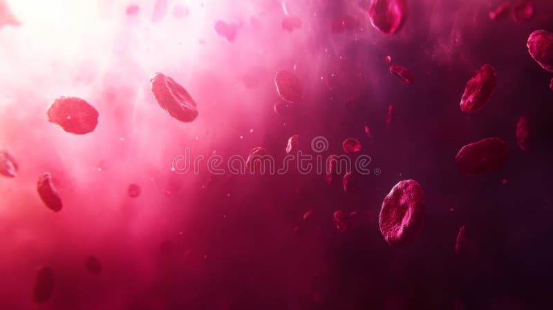 Red Particles Floating in a Pink Haze Stock Illustration - Illustration ...