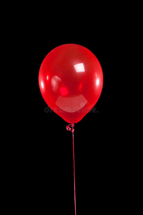 Red party balloon on black stock image. Image of vivid - 11693747