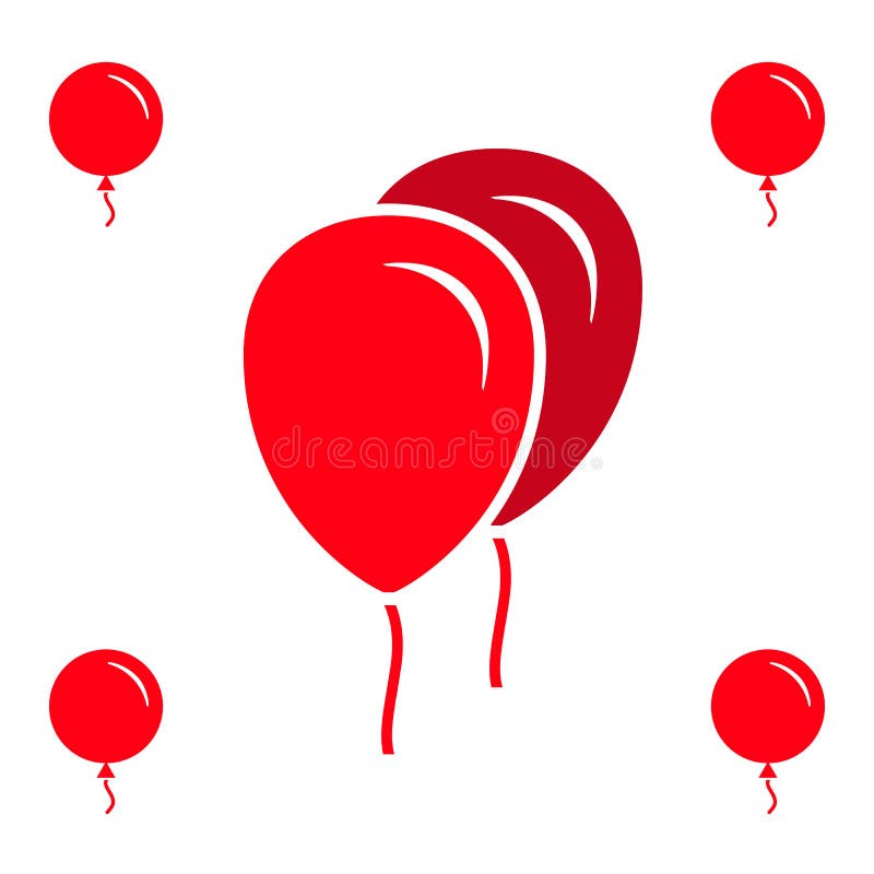 Red Party Balloon Icons Isolated on White Background Stock Vector ...