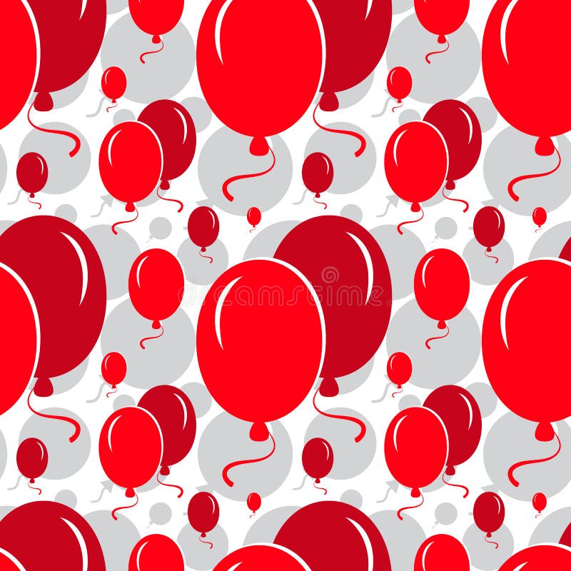 Red Party Balloon Pattern on White Background Stock Vector ...