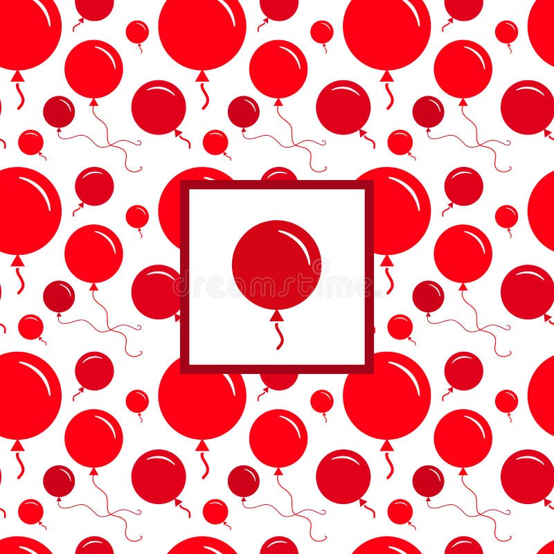 Red Party Balloon Pattern on White Background Stock Vector ...