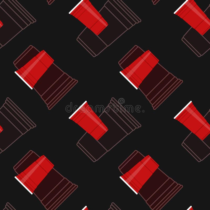 Red Party Cups Seamless Vector Pattern Stock Illustration ...