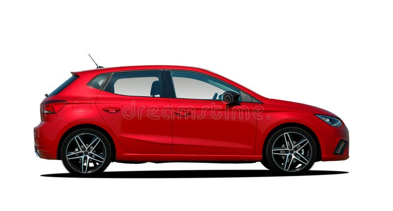 Red passenger car stock image. Image of fuel, tires - 108970547