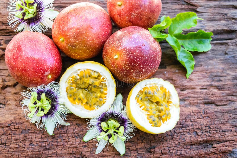 Red passion fruit stock image. Image of fresh, juicy - 99728771