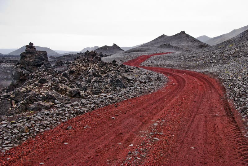 Red path Iceland stock photo. Image of inhospitable, exploration - 40774276