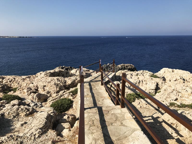 Red path to sea stock image. Image of port, landscape - 109950401