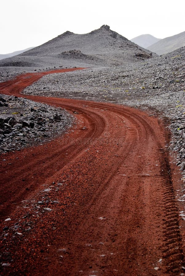Red path in wasteland stock image. Image of desertification - 40774229