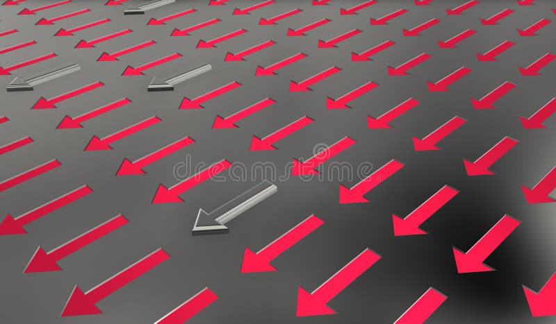 Red Pattern Arrows in Perspective Stock Illustration - Illustration of ...