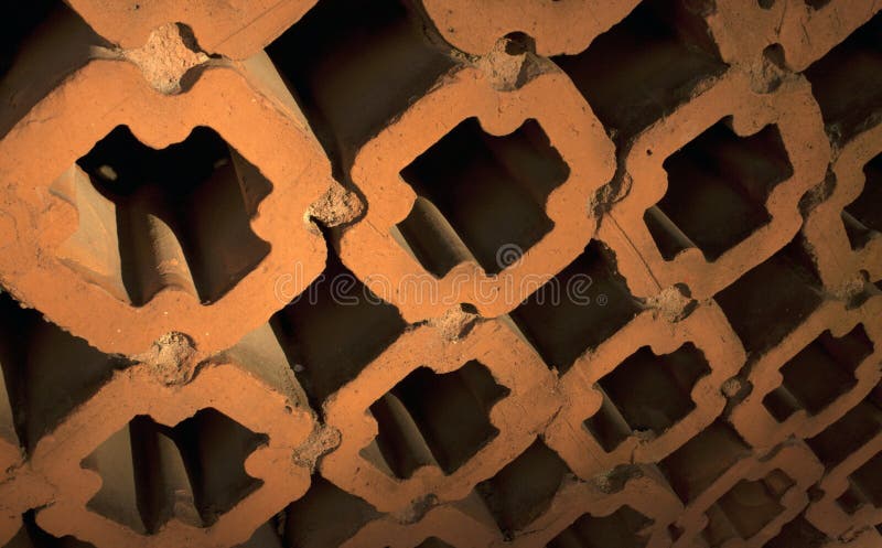 Red Pattern Clay Fence Texture. Stock Image - Image of abstract ...