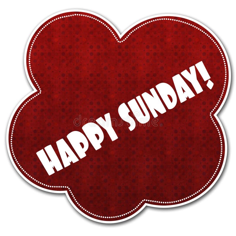 Red Pattern Cloud with HAPPY SUNDAY Text Written on it. Stock ...