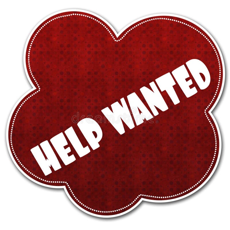 Red Pattern Cloud with HELP WANTED Text Written on it. Stock ...