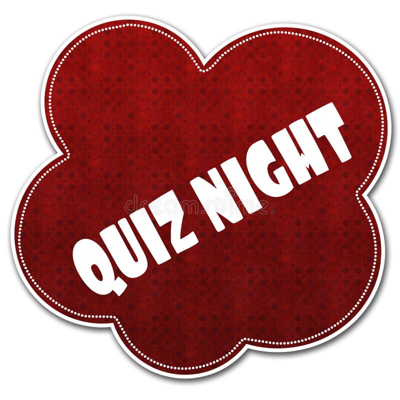 QUIZ NIGHT on Envelope Pulled by Coloured Balloons Isolated on White ...